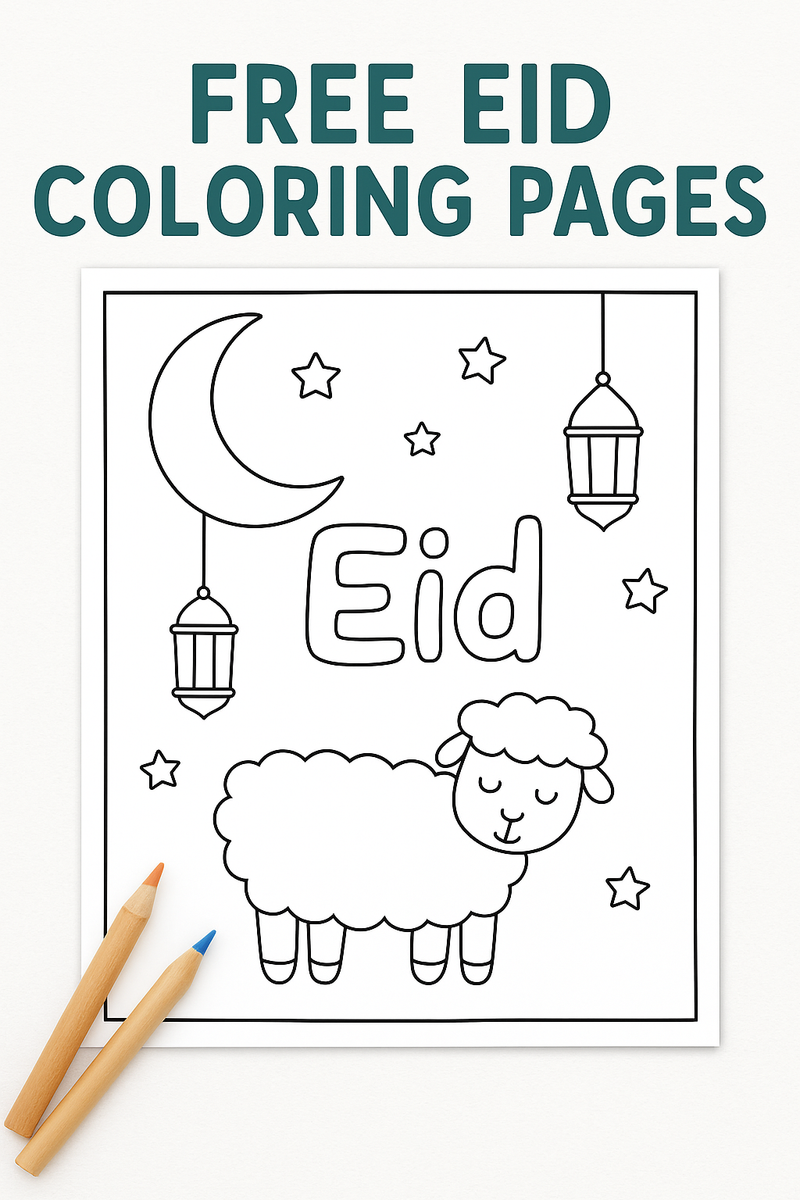 Free Eid al-Adha Coloring Page for Kids – Printable Islamic Sheep Acti ...